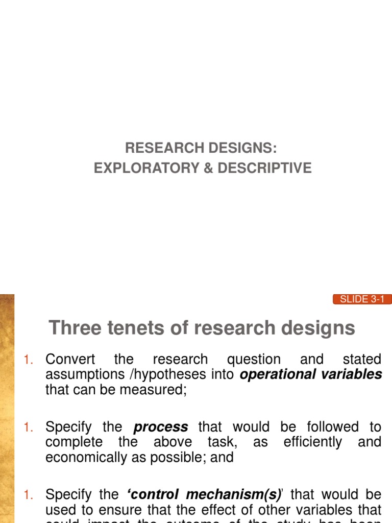Chapter-3: Research Designs: Exploratory & Descriptive | PDF | Research ...