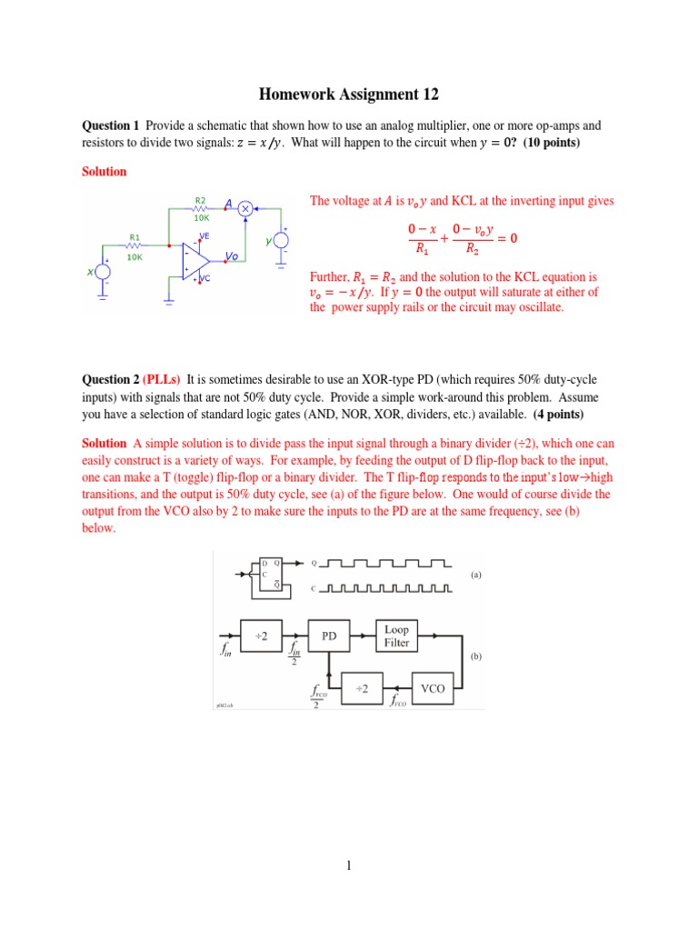 Homework Assignment 12: Solution | PDF | Detector (Radio) | Electronic ...
