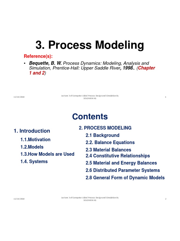 Lecture 3 Process Modelling | PDF | Simulation | Applied And ...