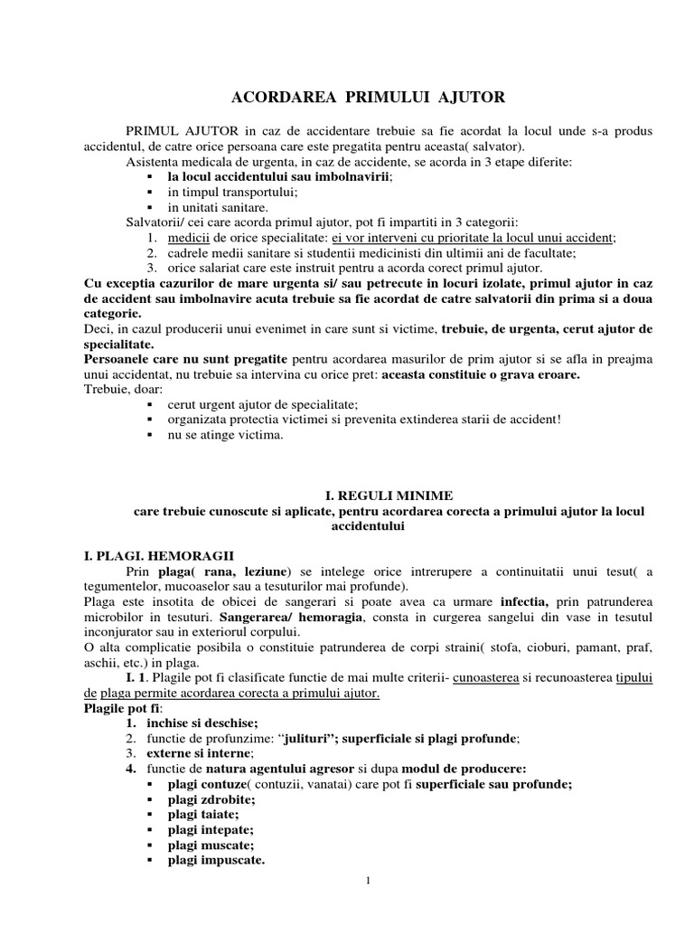 Prim Ajutor PDF | PDF