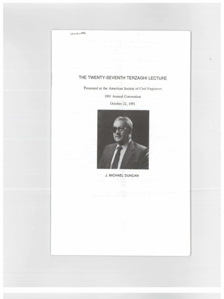 27th Terzaghi Lecture - Duncan | PDF