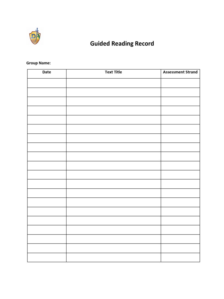 Guided Reading Record Master | PDF