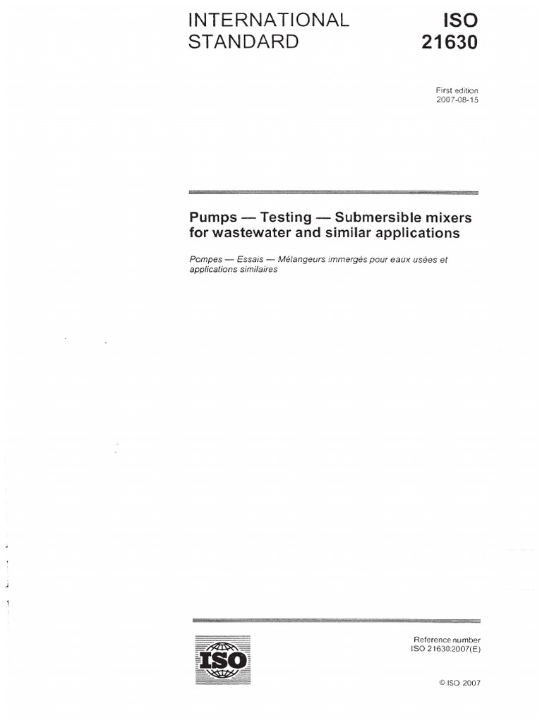 ISO 21630-Submersible Mixers | PDF