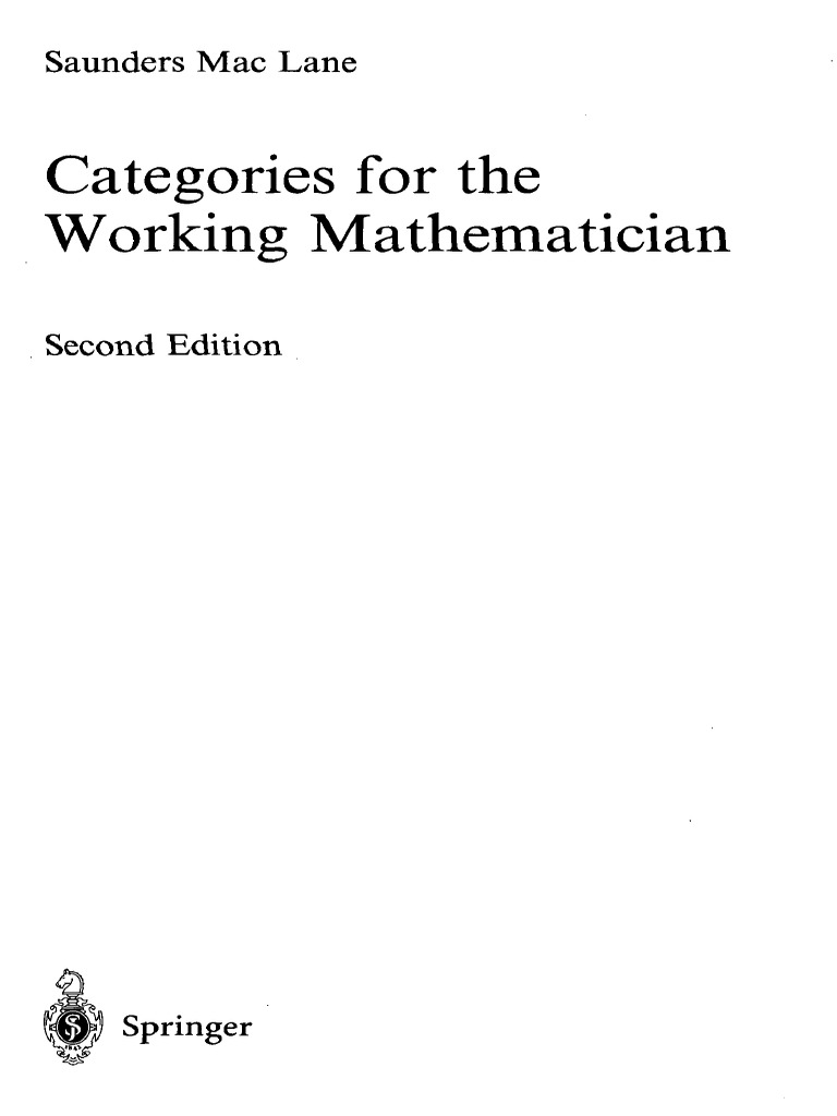 Categories For The Working Mathematician: Saunders Mac Lane | PDF ...