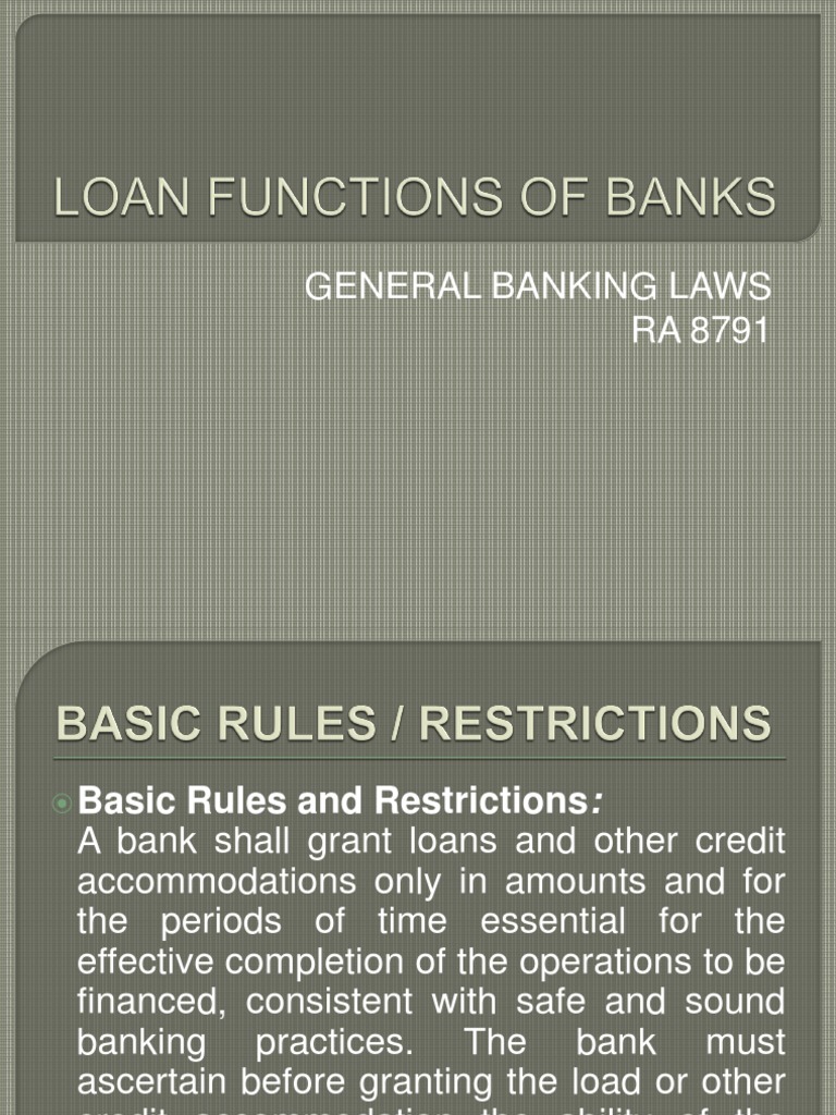 Loan Functions of Banks | PDF | Credit | Finance & Money Management