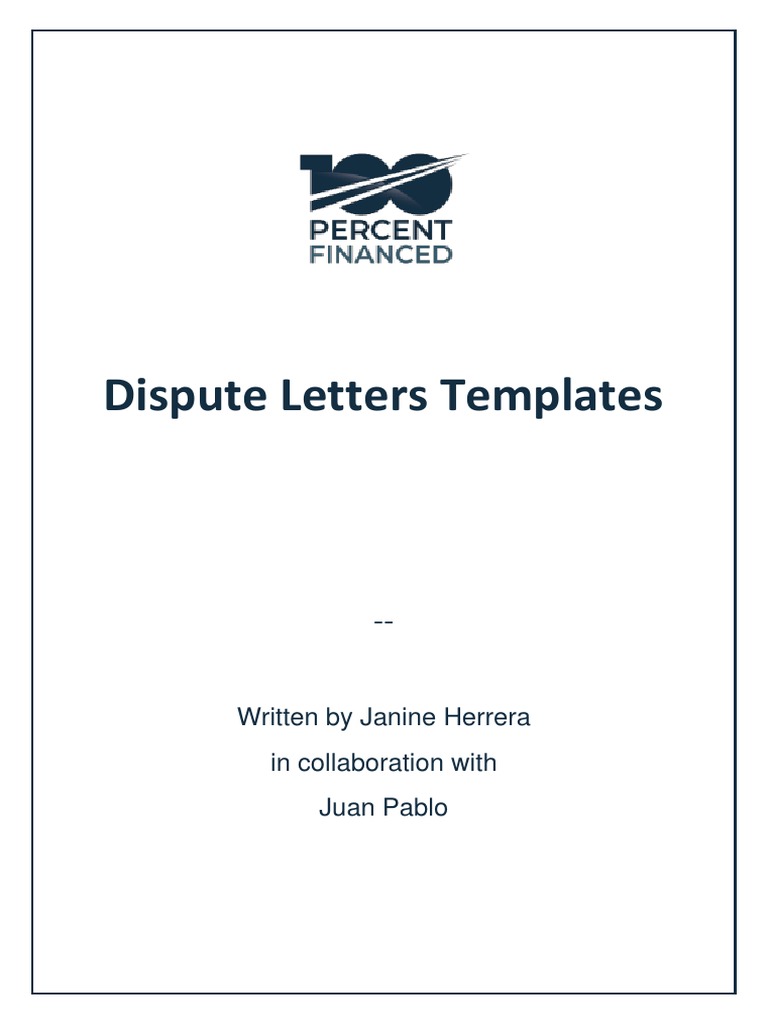 The Dispute Letters Templates PDF | PDF | Notary Public | Credit History