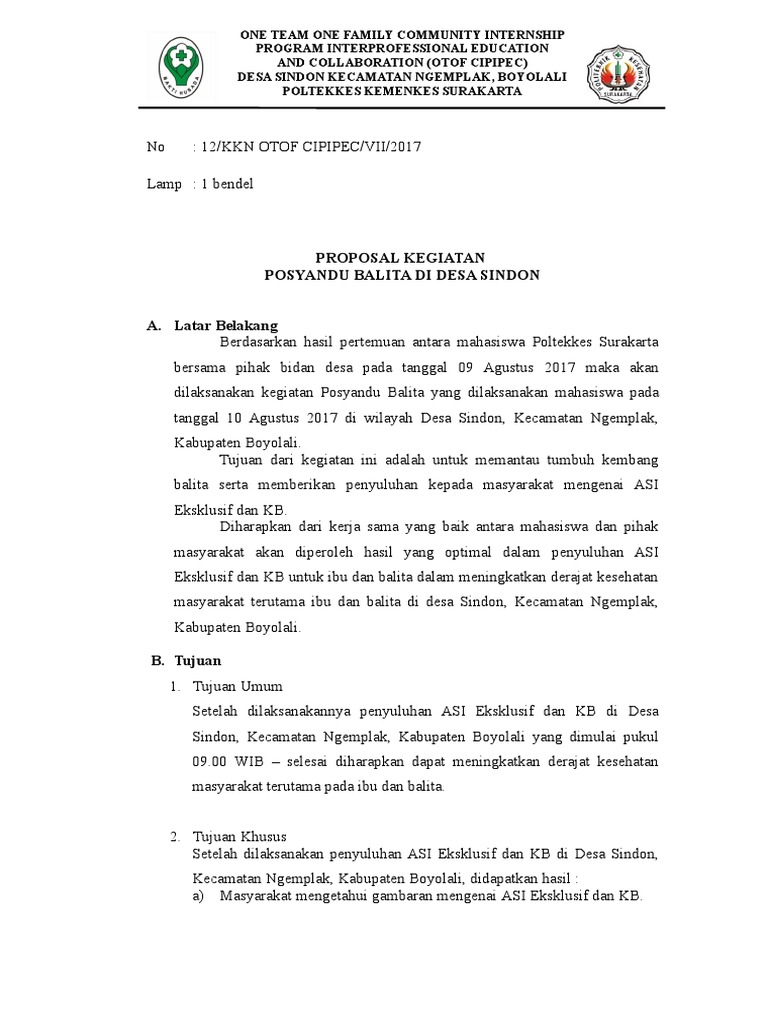 Proposal Posyandu Balita | PDF