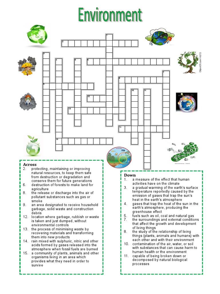 Environment Crossword Puzzle | PDF | Waste | Natural Gas