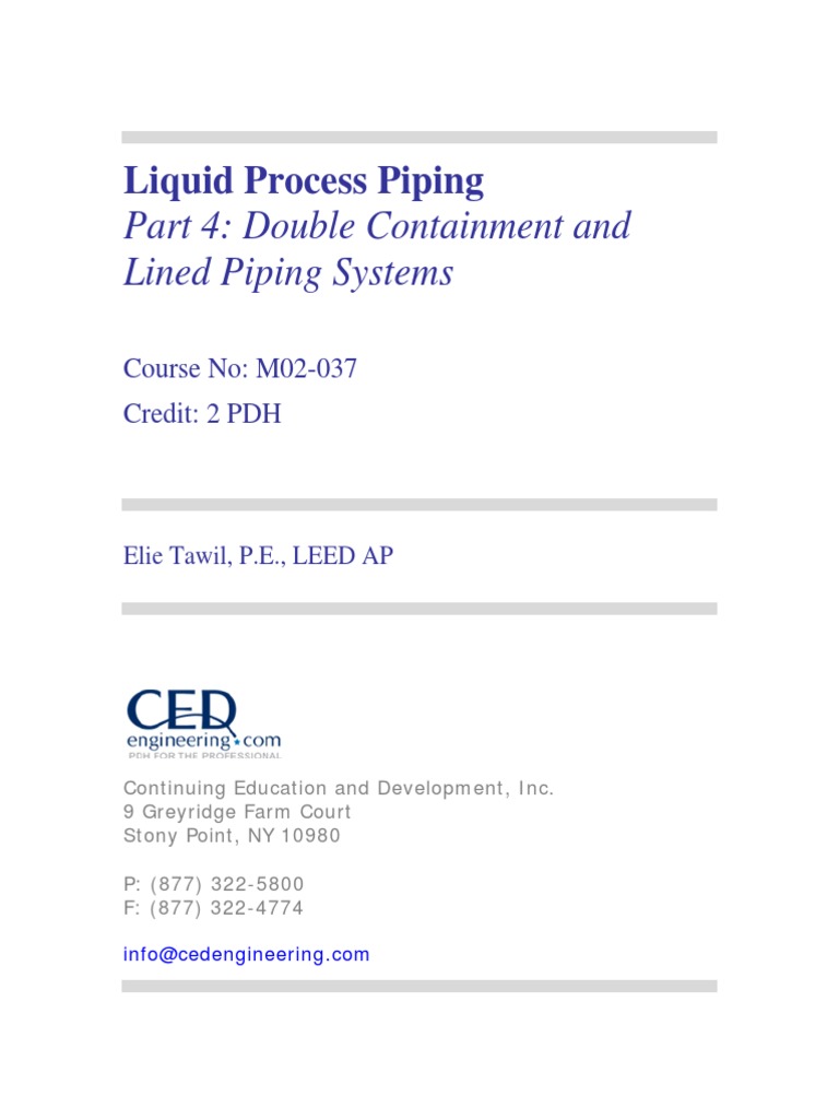 Double Containment and Lined Piping Systems | PDF | Pipe (Fluid ...