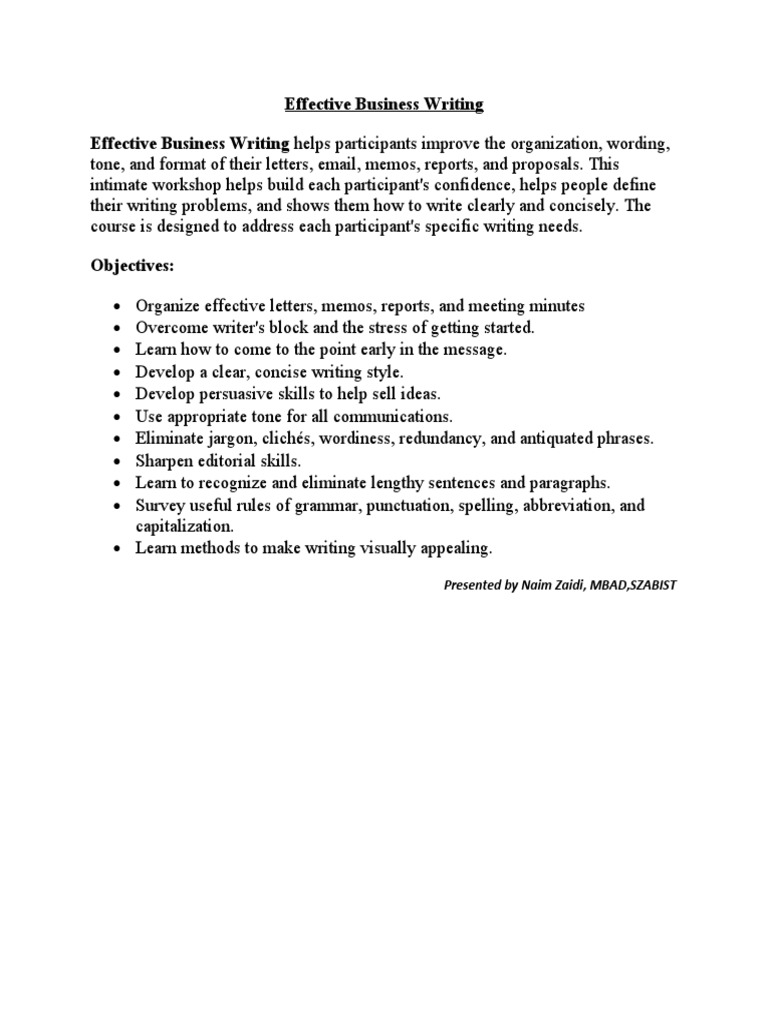 Mastering Effective Business Writing | PDF | Career & Growth