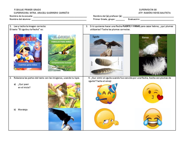 COMPRENSIÓN DE FÁBULAS Primer Grado | PDF