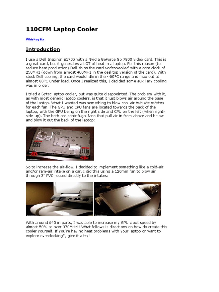 Custom Build Laptop Cooling System | PDF | Laptop | Electrical Engineering