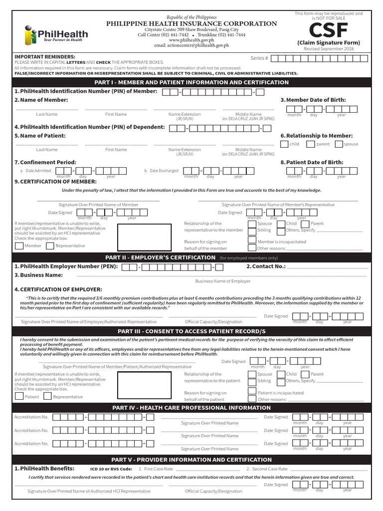 pHILHEALTH cLAIM sIGNATURE fORM | PDF | Consent | Employment