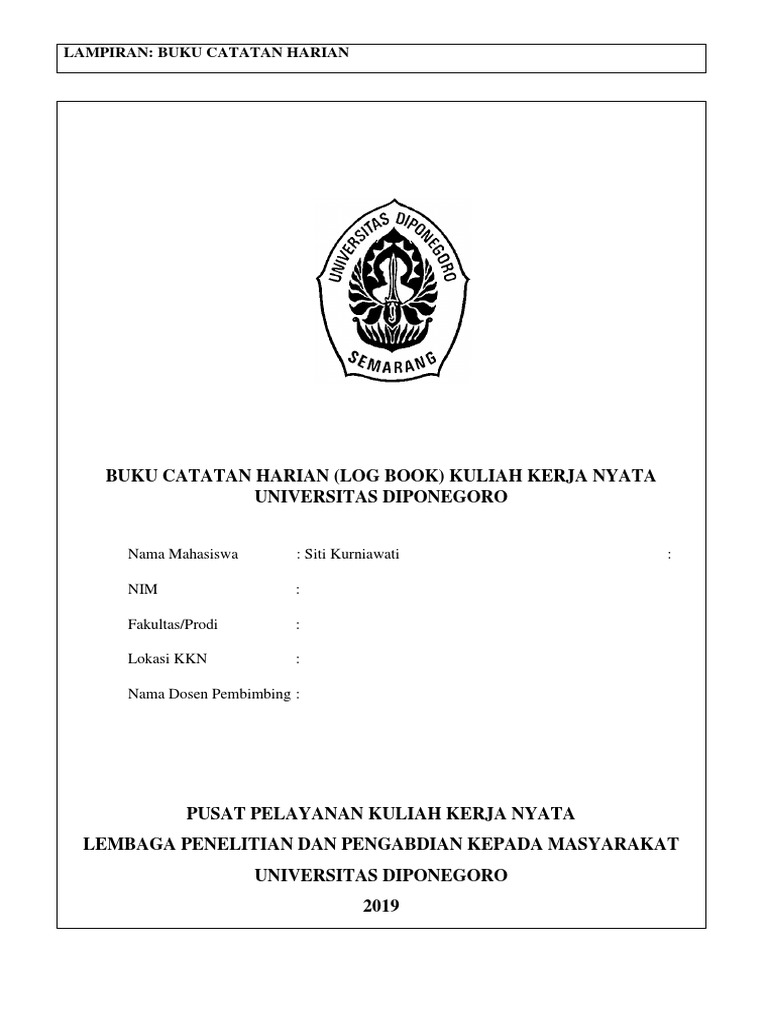Logbook KKN Universitas Diponegoro | PDF | Sains & Matematika