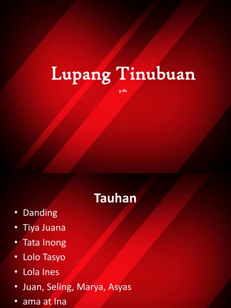 Lupang Tinubuan (Narciso G. Reyes) | PDF