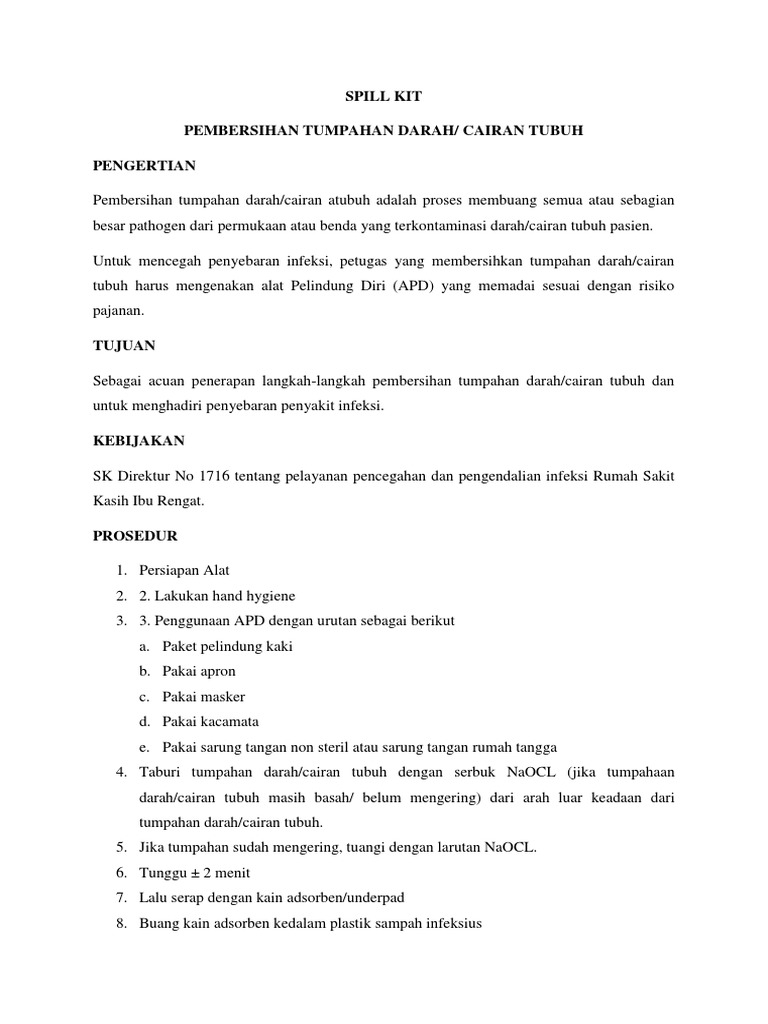 Sop Spill Kit | PDF