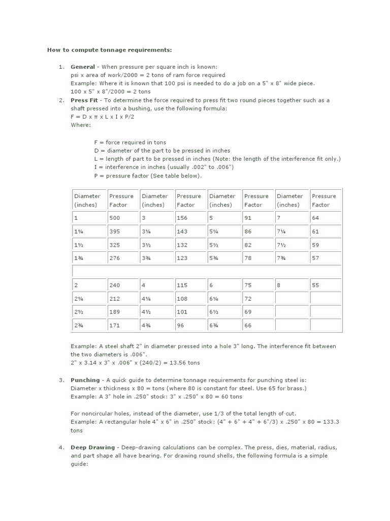 Forging Tonnage | PDF | Ultimate Tensile Strength | Mechanical Engineering