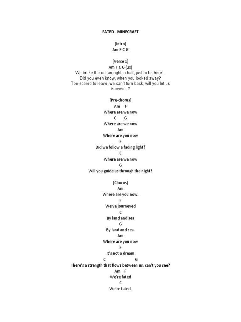 Fated Minecraft Chords | PDF
