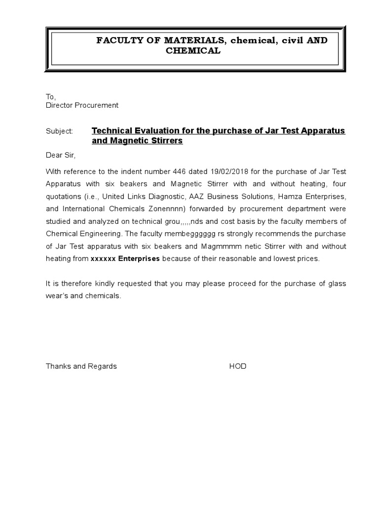 Justification Letter | PDF