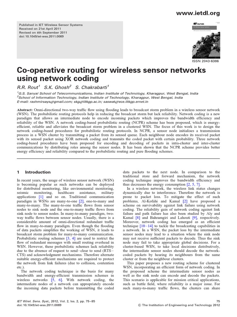 Wireless Sensor Network | PDF | Wireless Sensor Network | Routing