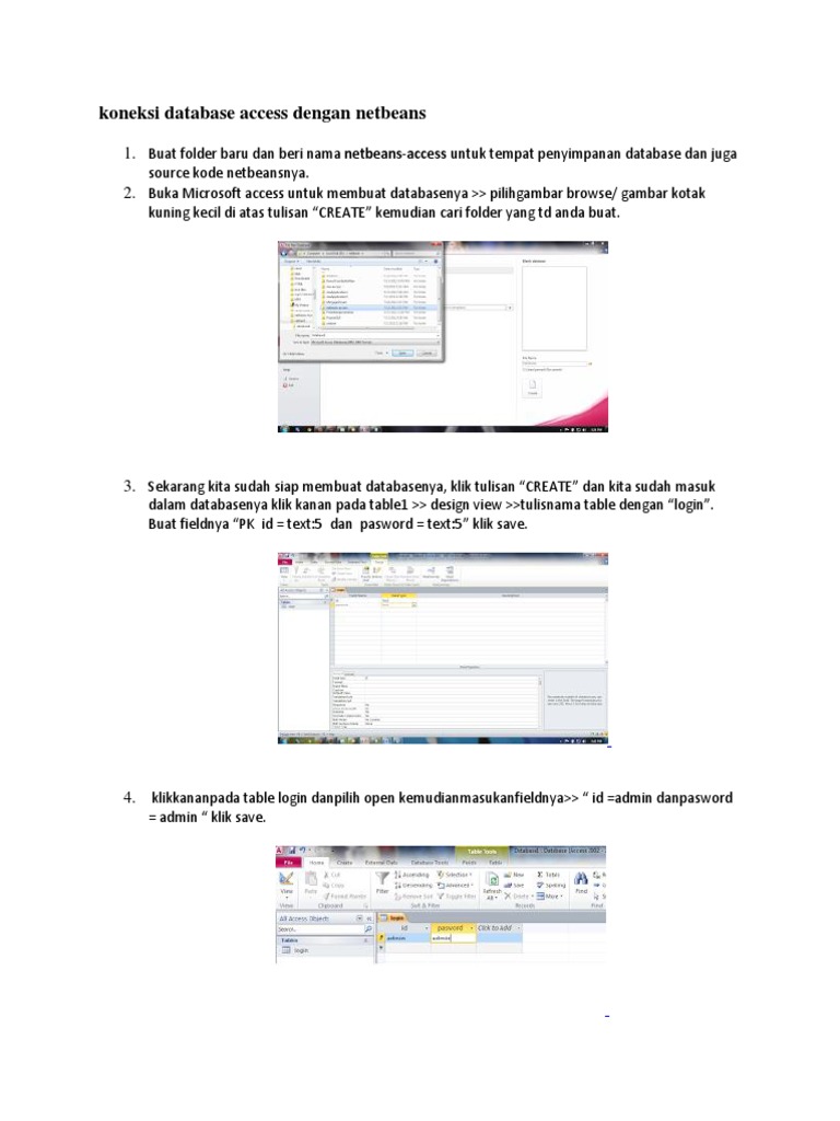 Koneksi Database Access Dengan Netbeans | PDF