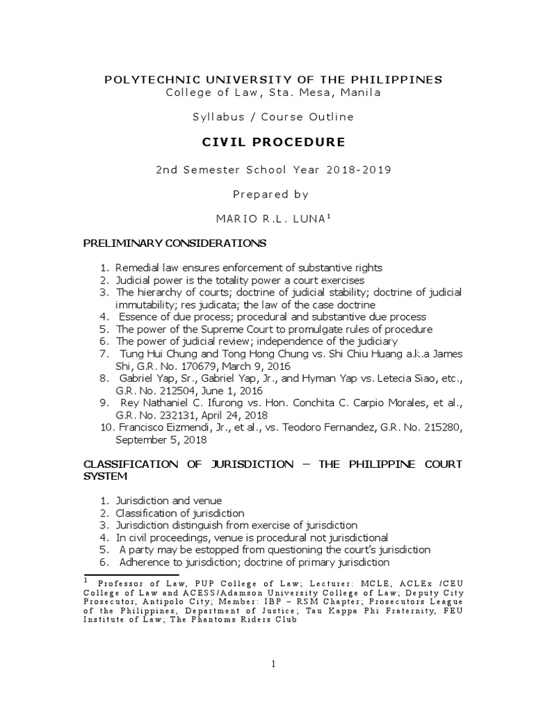 Civil Procedure: Polytechnic University of The Philippines | PDF ...