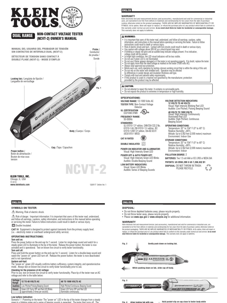 NCVT-2: Dual Range | Voltage | Materials