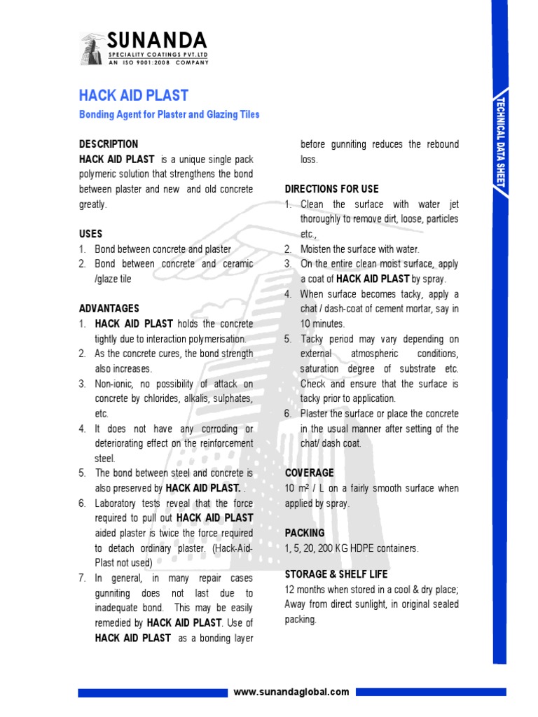 HACK AID PLAST.pdf | Plaster | Concrete