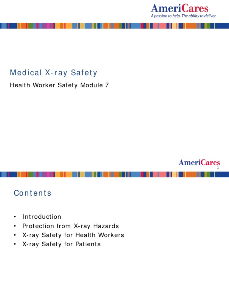 Medical X-Ray Safety: Health Worker Safety Module 7 | PDF | Radiation ...