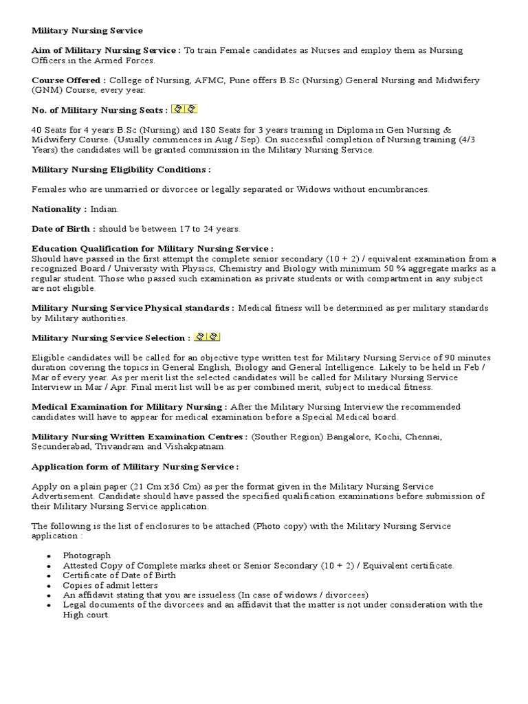 Military Nursing Service | PDF | Nursing | Test (Assessment)
