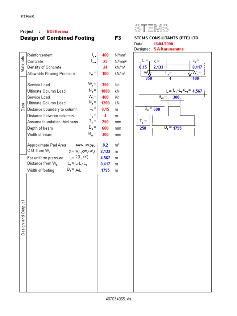 Combined Footing With Two Columns | PDF | Civil Engineering ...