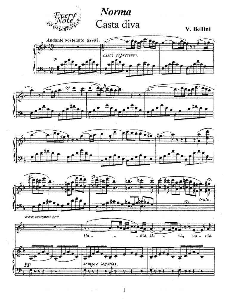 Bellini Norma Casta Diva | PDF