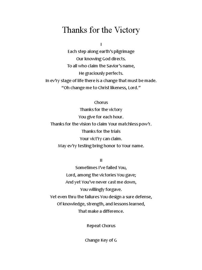 Thanks For The Victory | PDF