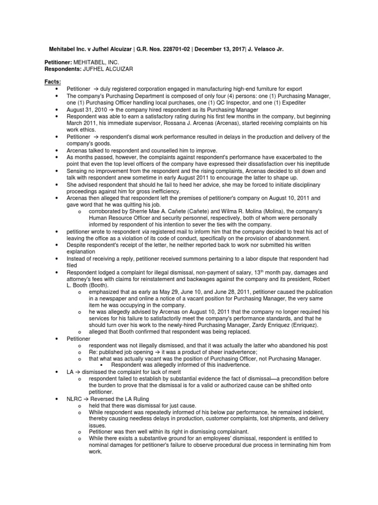 Mehitabel Inc V Jufhel Alcuizar | Download Free PDF | Complaint ...