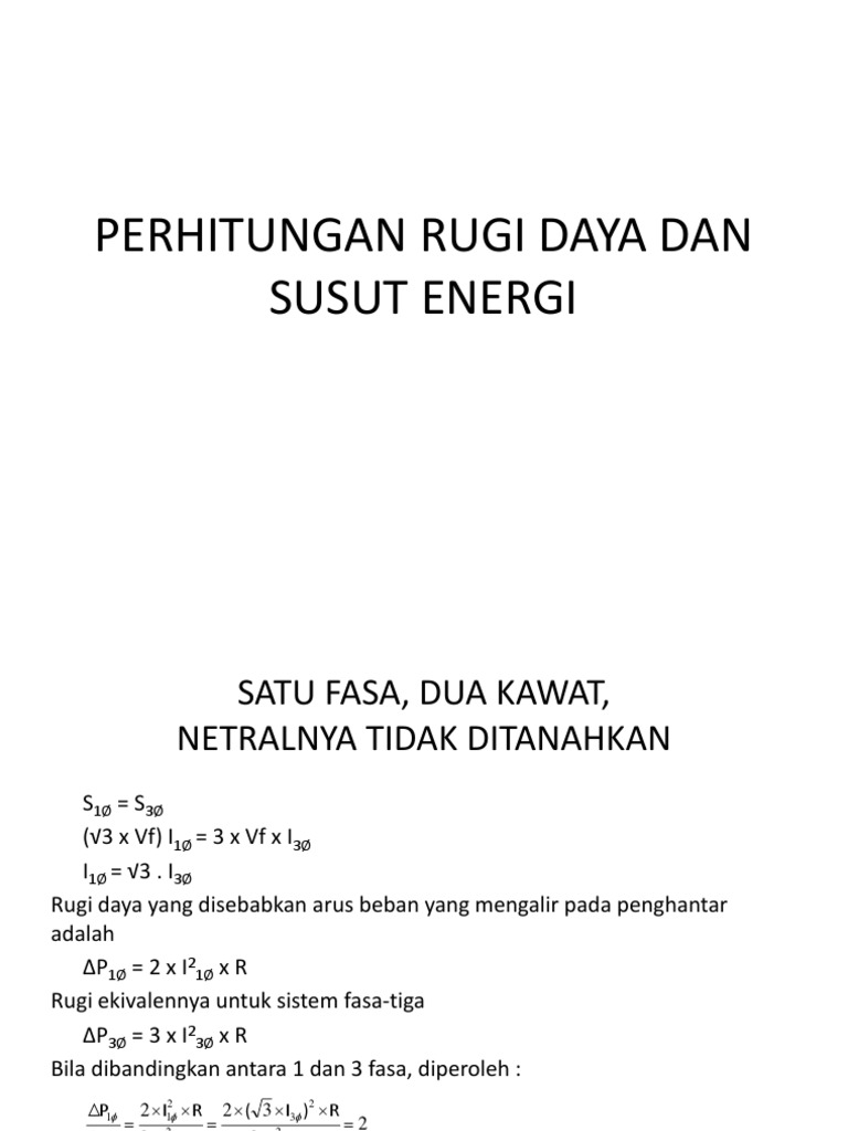 Materi 9 Rugi Daya Dan Susut | PDF | Sains & Matematika
