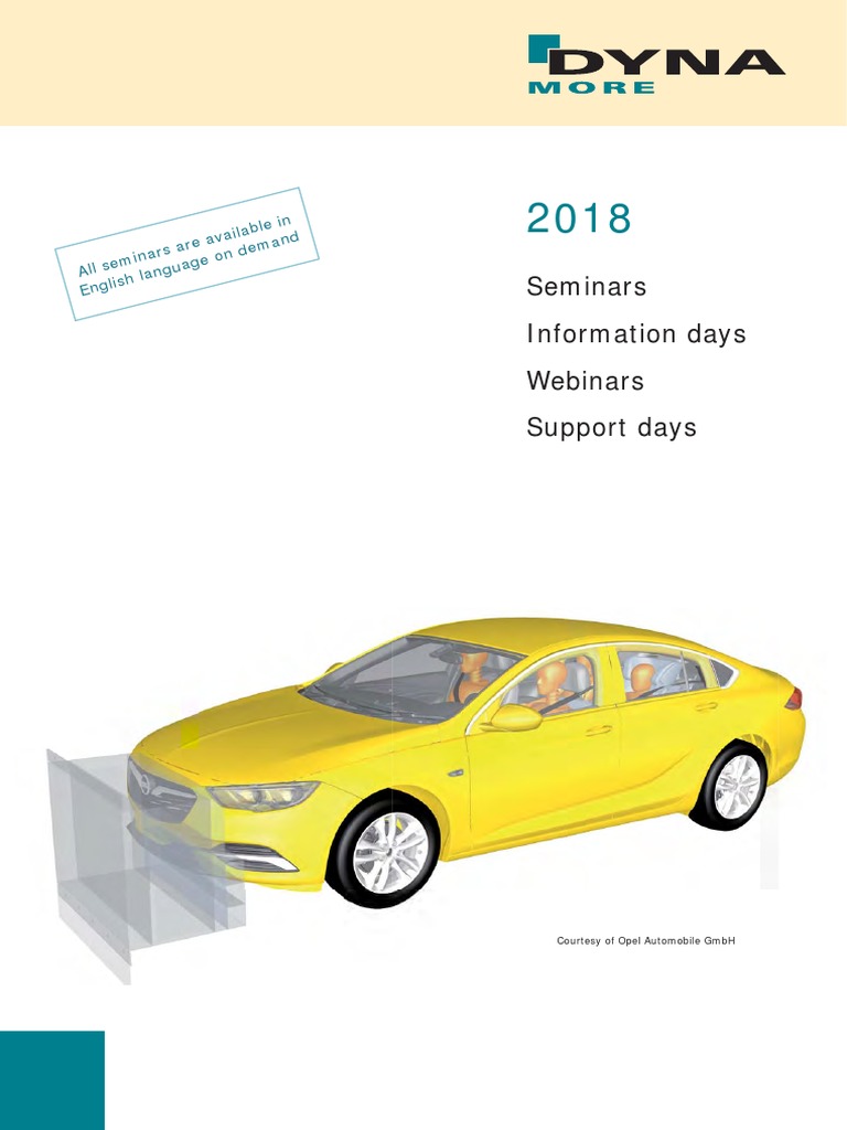 2018 DYNAmore Seminar Brochure E | PDF | Simulation | Finite Element Method