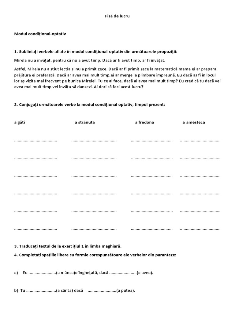 Conditional Optativ | PDF