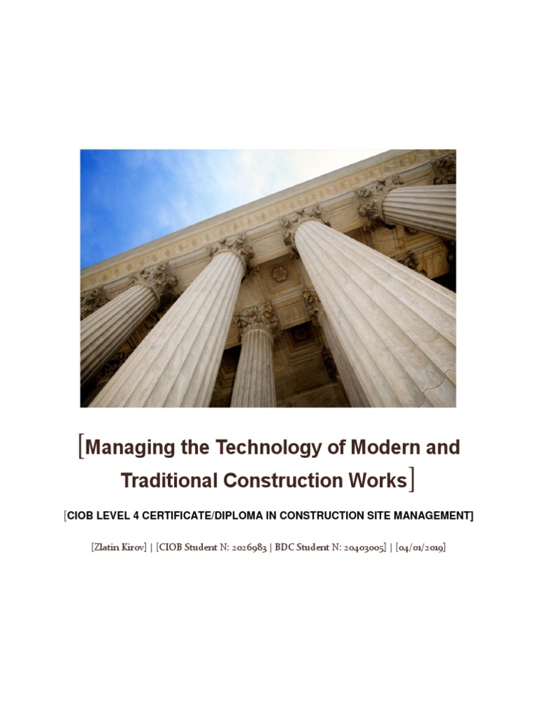 Managing The Technology of Modern and Traditional Construction Works ...