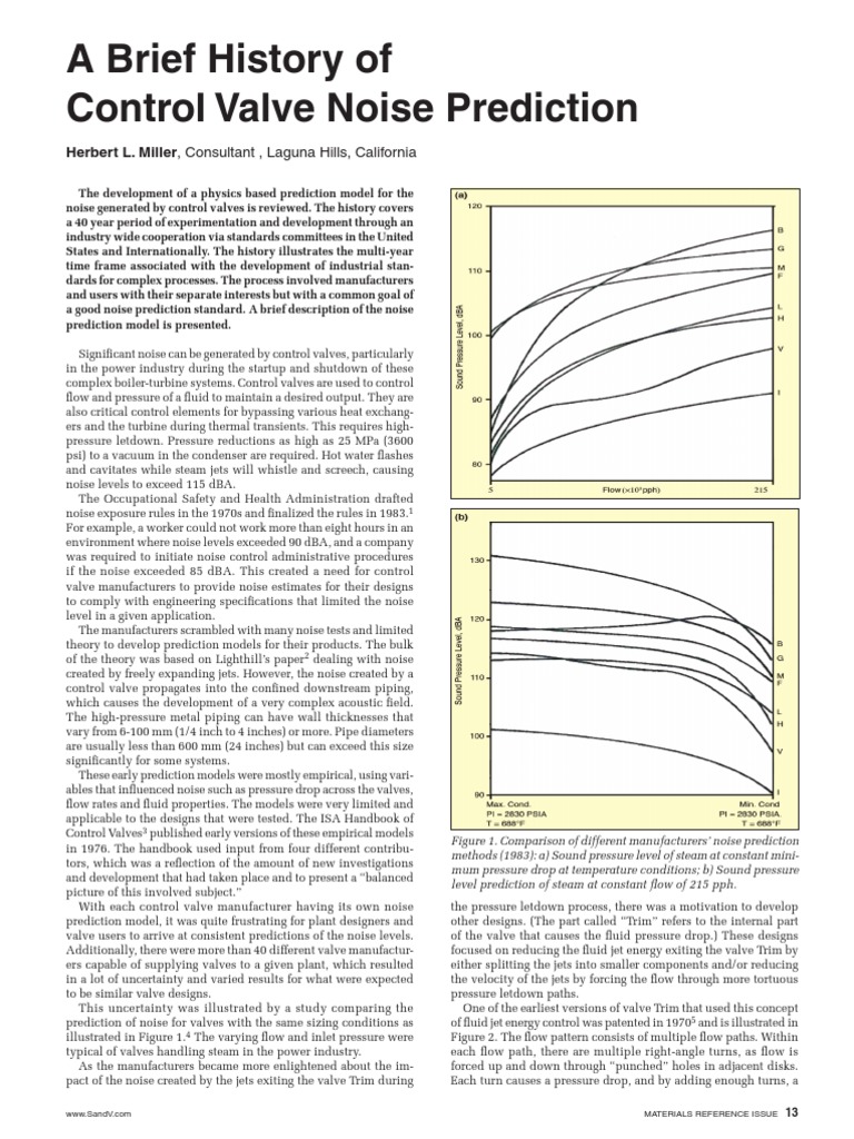 Brief History of Control Valve Noise Prediction Standards | PDF | Valve ...