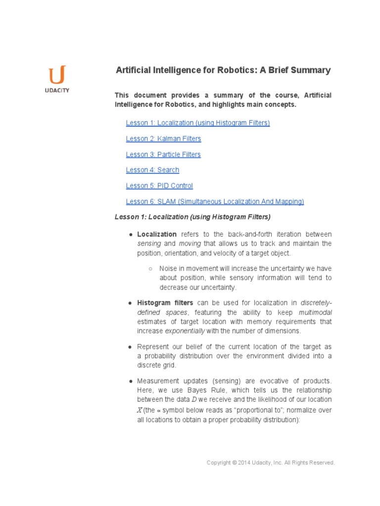 Artificial Intelligence Brief Course Summary | PDF | Theoretical ...