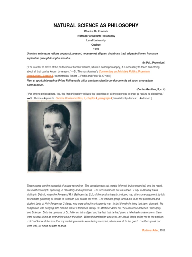 Natural Science As Philosophy | PDF | Science | Teaching Mathematics