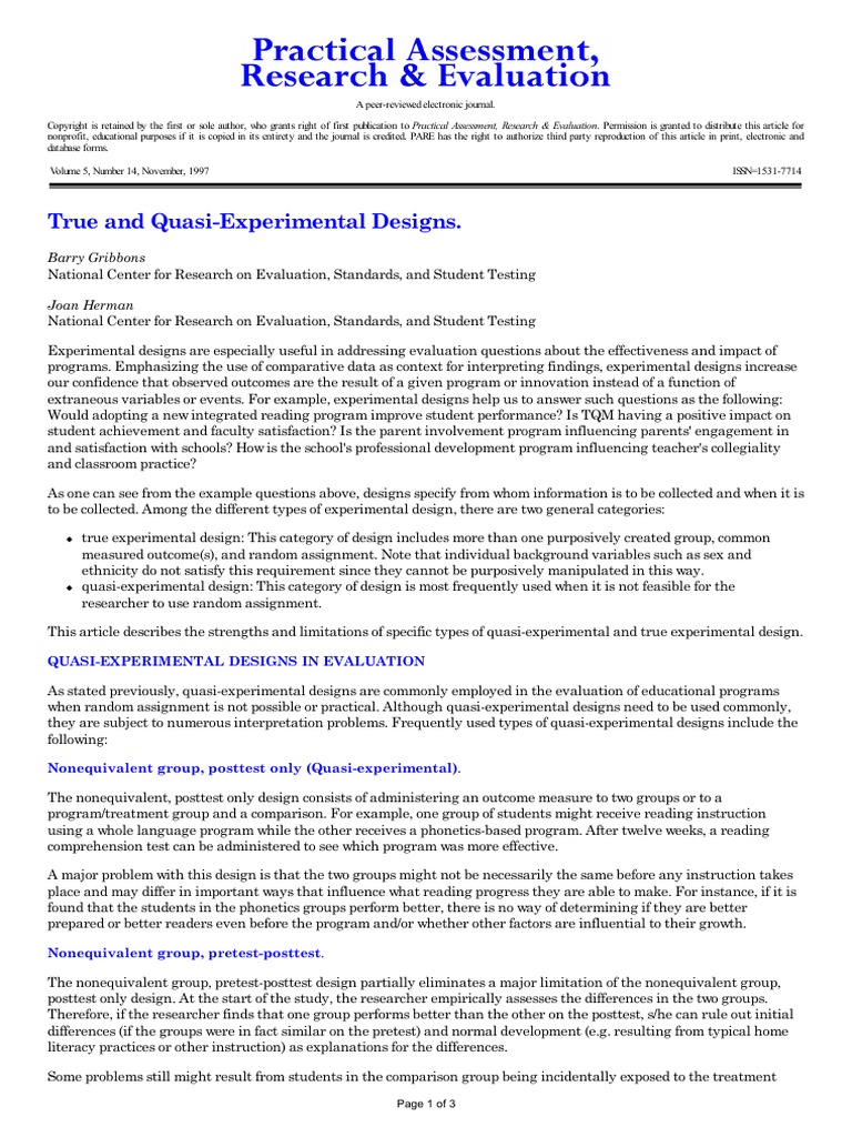 TRUE and QUACY Eksperiments | PDF | Design Of Experiments | Evaluation