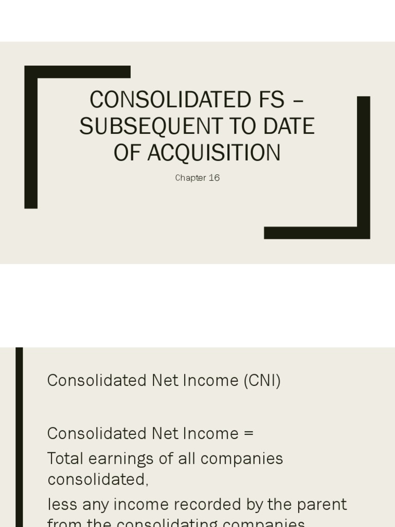 Consolidated Net Income Calculation Guide | PDF | Book Value | Goodwill ...