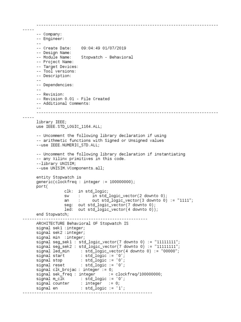 VHDL | PDF | Vhdl | Electrical Engineering