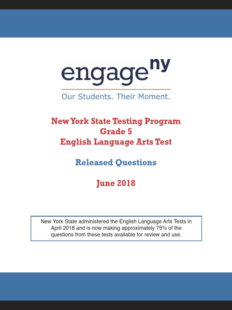 New York State Testing Program Grade 5 English Language Arts Test | PDF ...