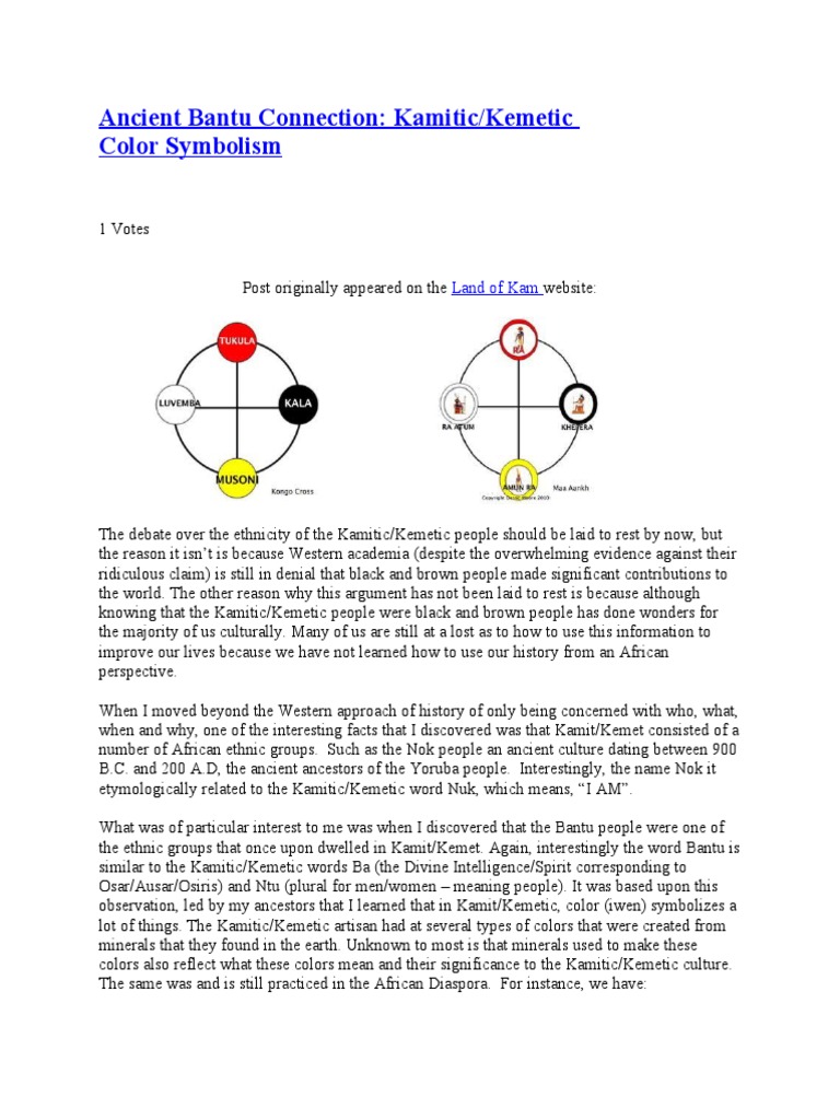 Bantu Color Symbolism in Kamitic Culture | PDF | Necromancy