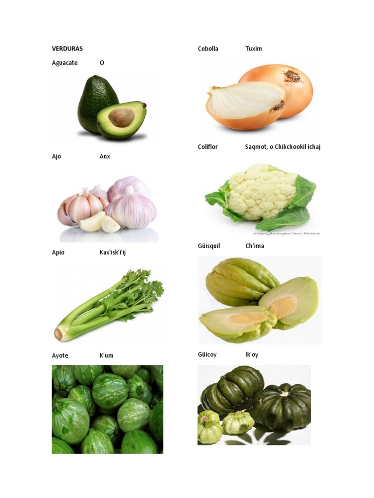 Frutas y verduras en Q'eqchi' | PDF