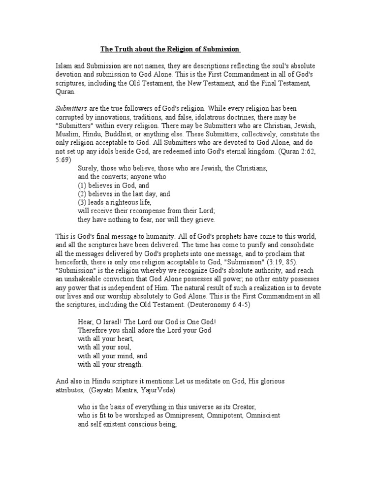 The Truth About The Religion of Submission | PDF | Idolatry | Abraham