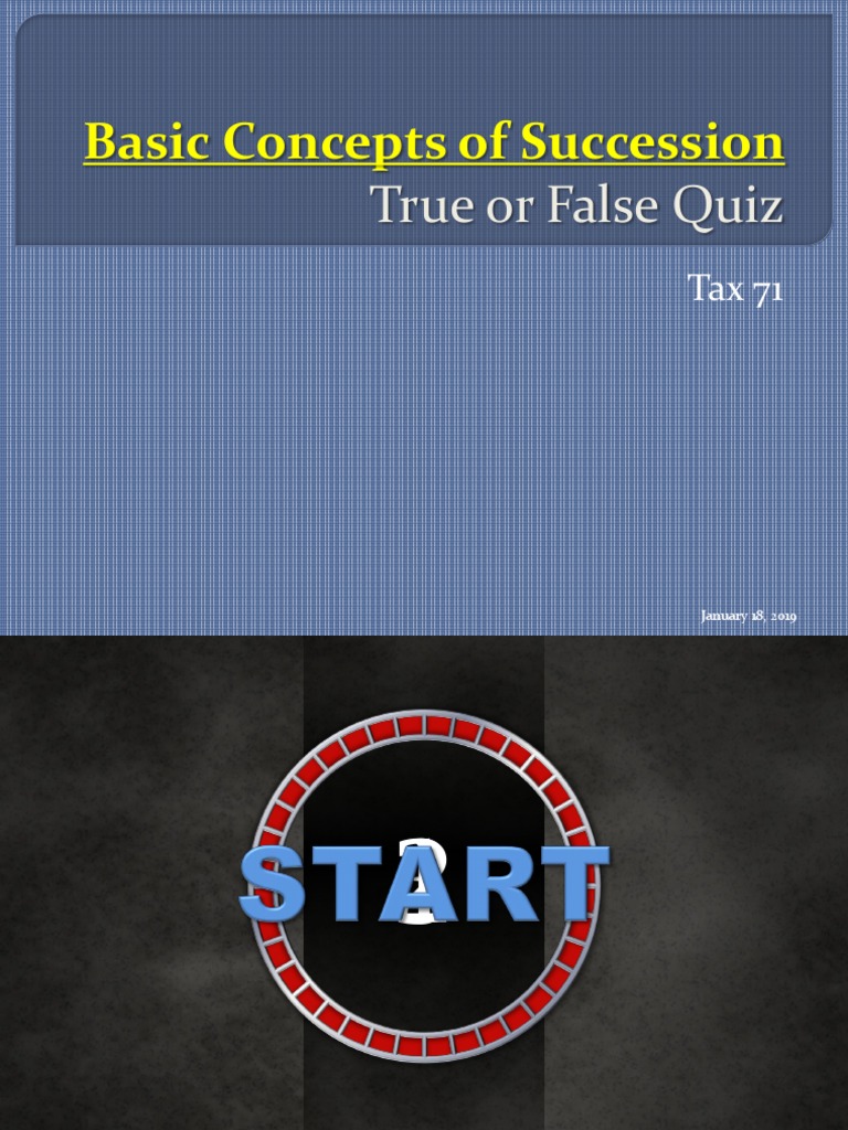 Tax 71 Succession Quiz Answers | PDF