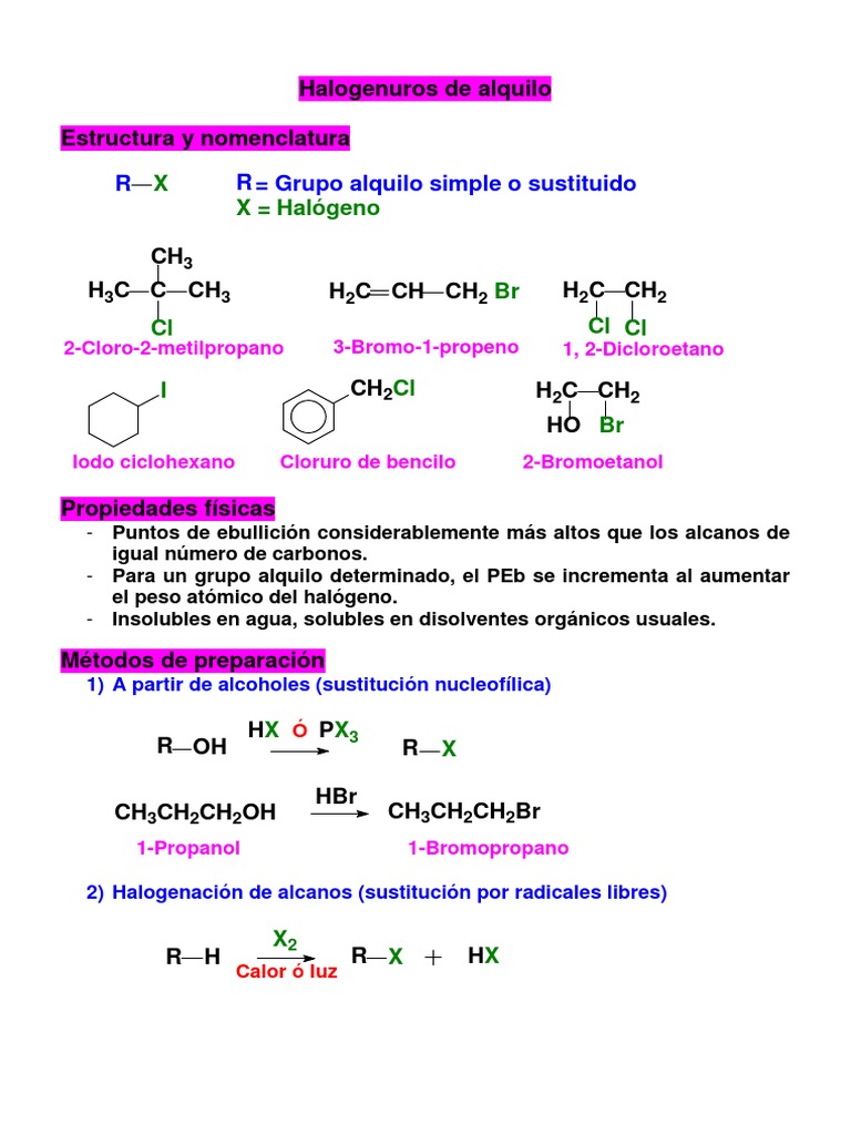 04 Halogenuros de Alquilo | PDF | Moléculas | Química Física
